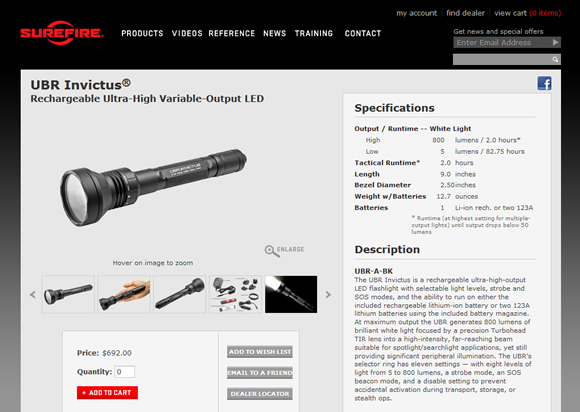 電池でも充電池でも！ SureFire（シュアファイア）の最新充電タイプのフラッシュライト、UBR Invictusが登場！ | さばなび ...